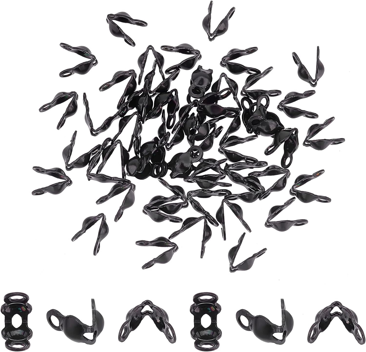 50Pcs Ion Plating(IP) 304 Stainless Steel Bead Tips Calotte Ends ...