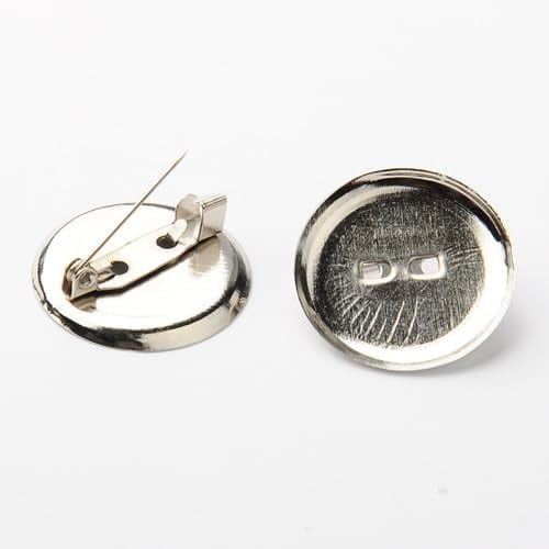 50Pcs Iron Brooch Findings 24mm in Diameter 6mm Thick pin Length 1.8cm ...