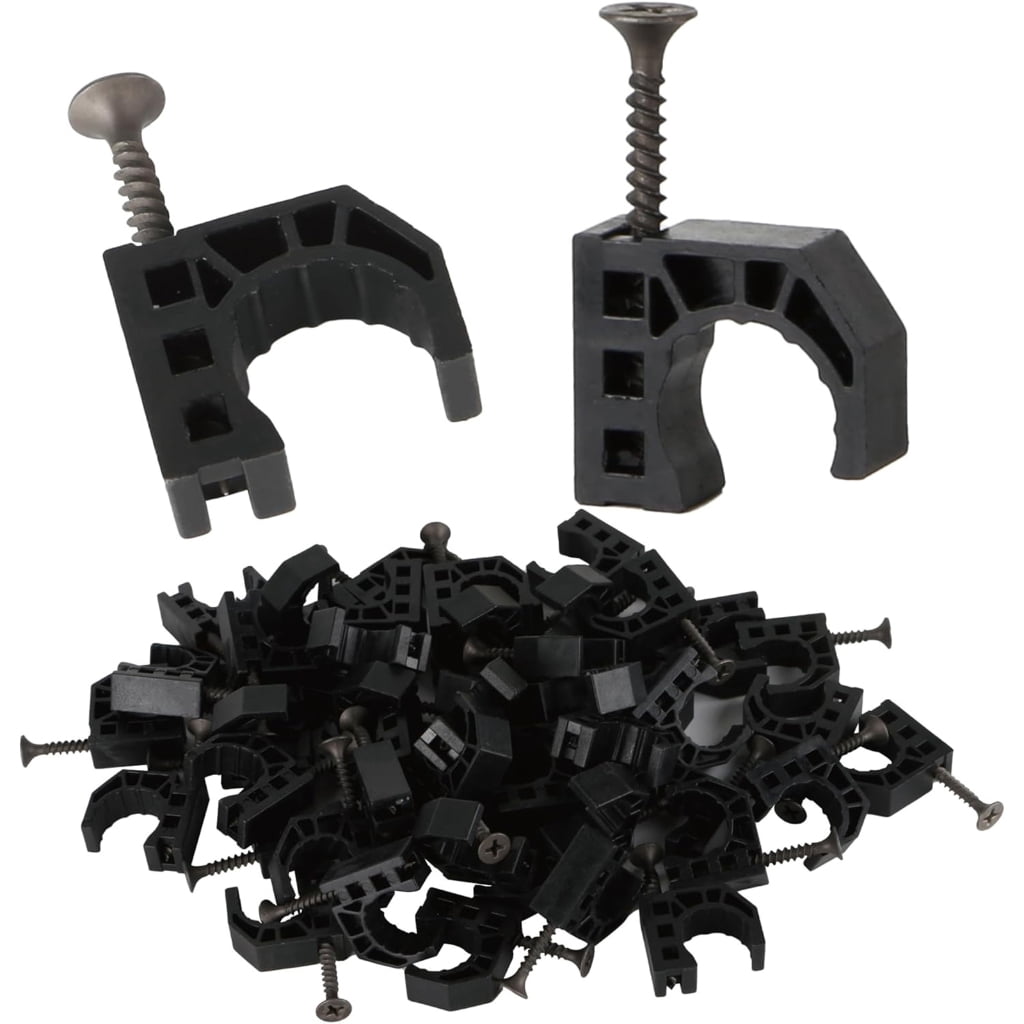 50Pcs J Hook Pipe Clamp With Nails Hose Pipe Tube Clamps Tubing ...