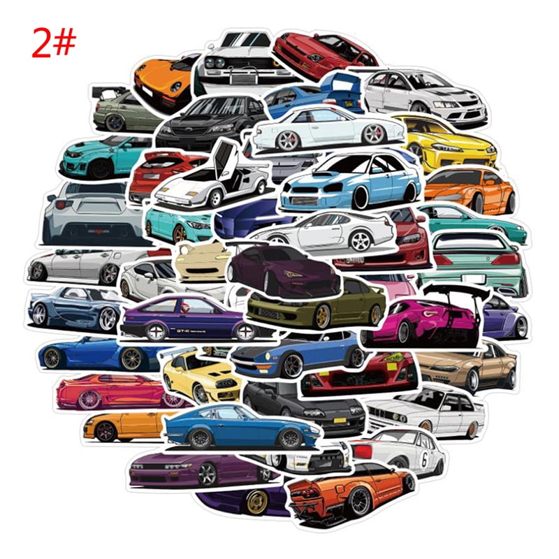 50Pcs JDM Automotive Car Graffiti Sticker Guitar Suitcase Skateboard ...