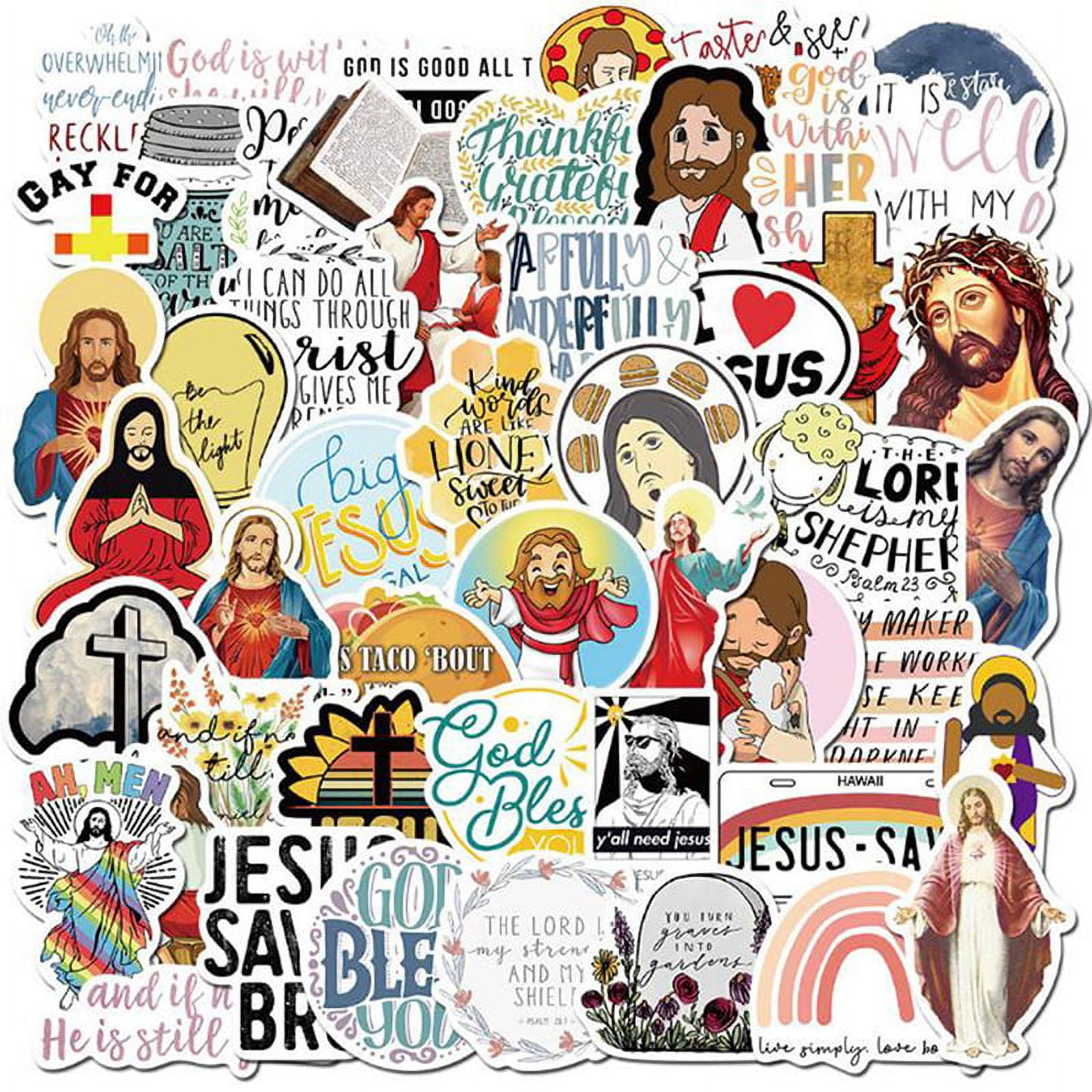 50Pcs Jesus Christians Cartoon Graffiti Stickers Laptop Skateboard ...