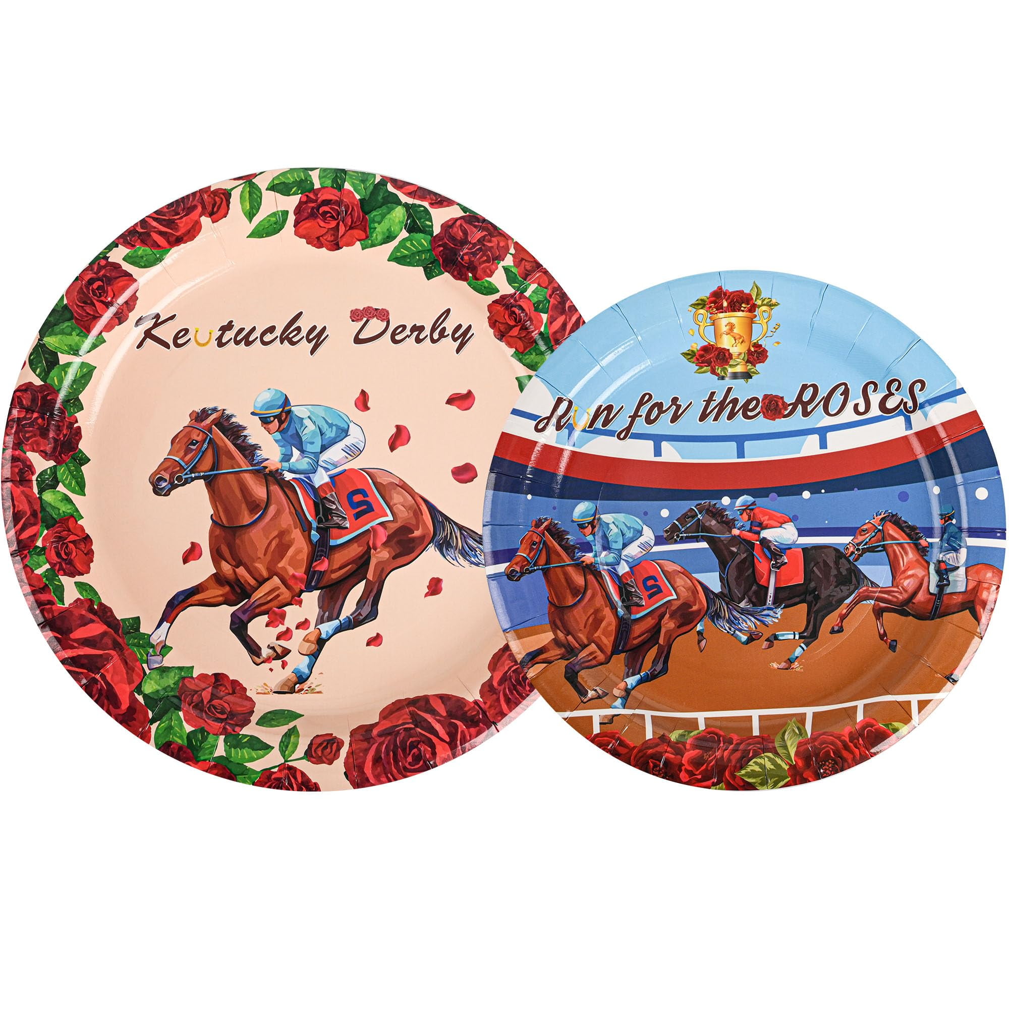50Pcs Kentucky Derby Party MMF7 Supplies Kentucky Derby Plates Horse ...