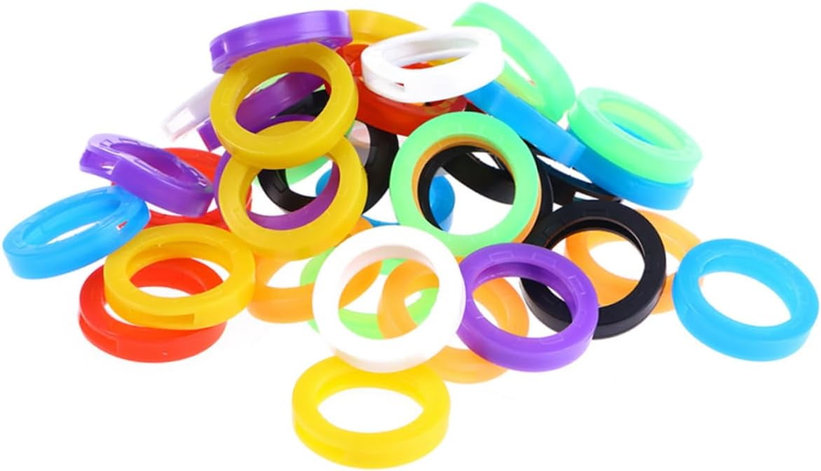 50Pcs Key Chain Colored keycap Key identifier Cap Keys Identify Sleeve ...