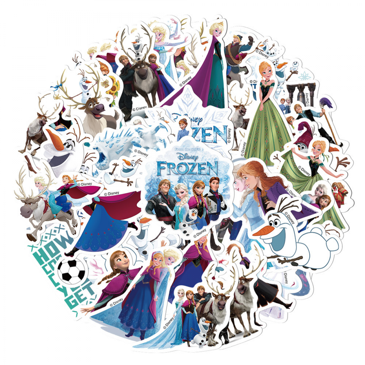 50Pcs Kids Frozen Stickers Pack Cute Cartoon Characters Stickers Movie ...