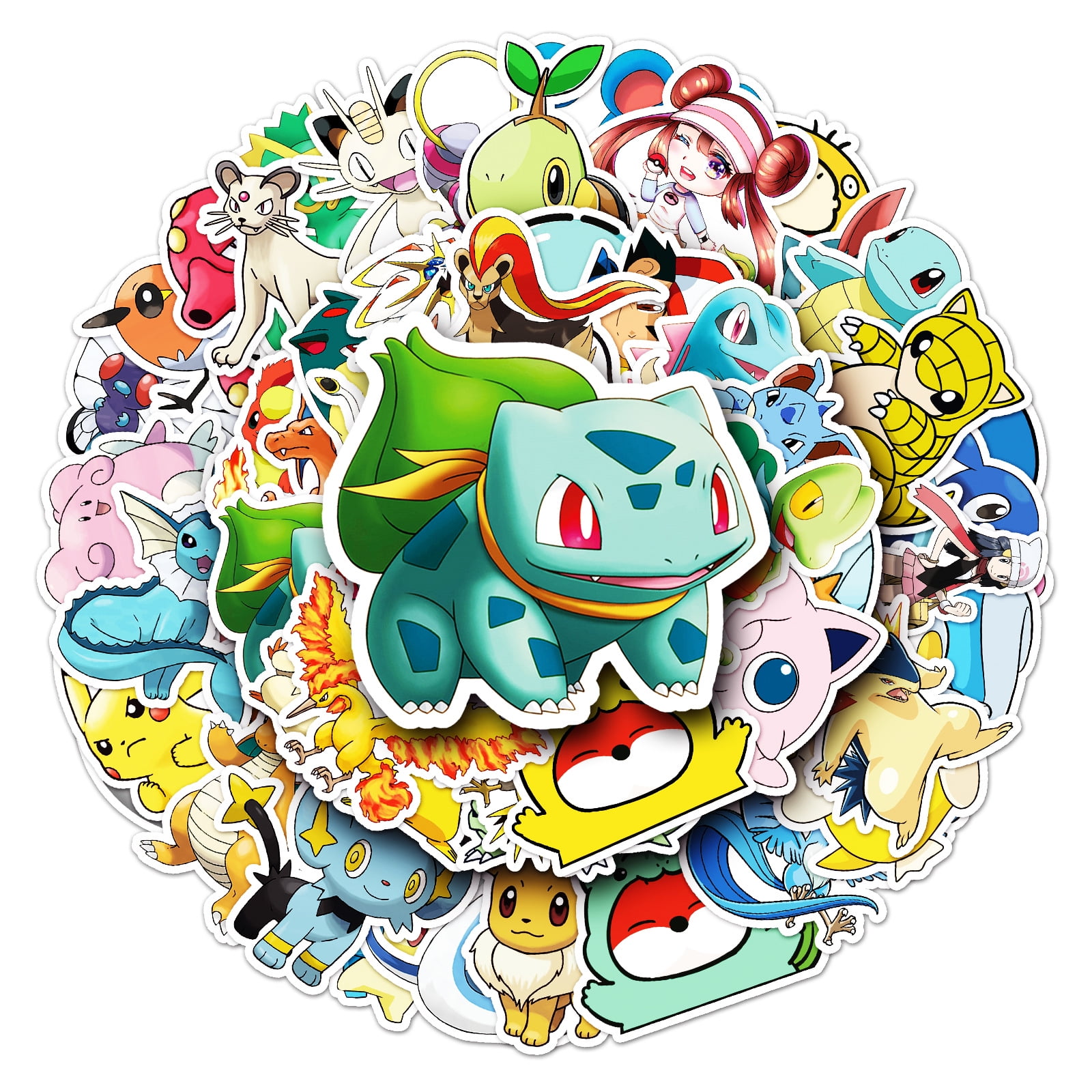 50Pcs Kids Pokémon Stickers Pack Cute Cartoon Characters Stickers Movie ...