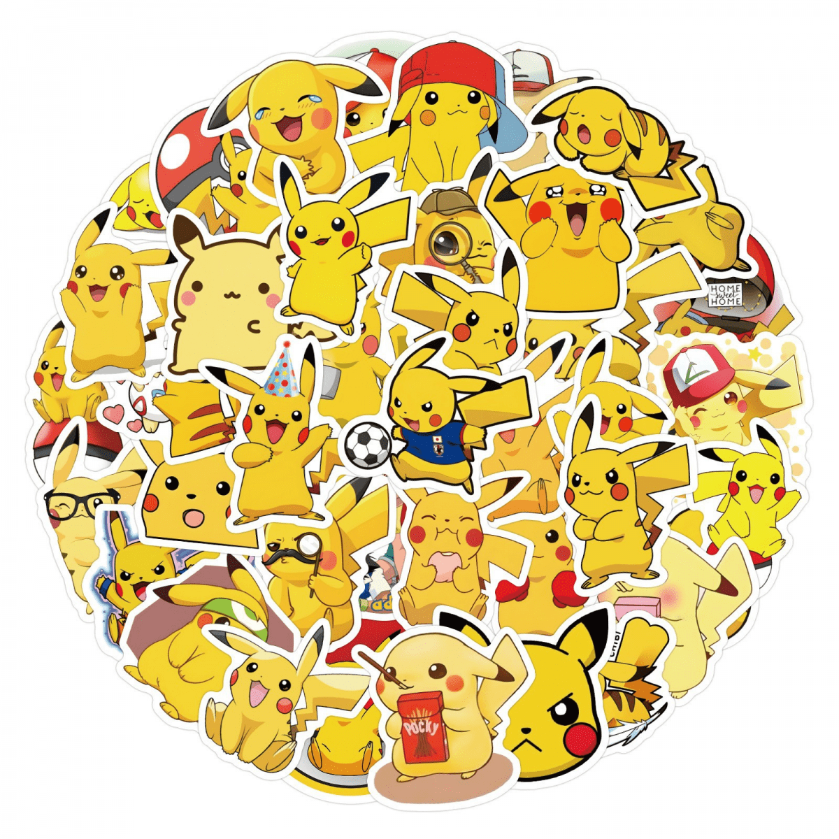 50Pcs Kids Pokémon Stickers Pack Cute Cartoon Characters Stickers Movie ...
