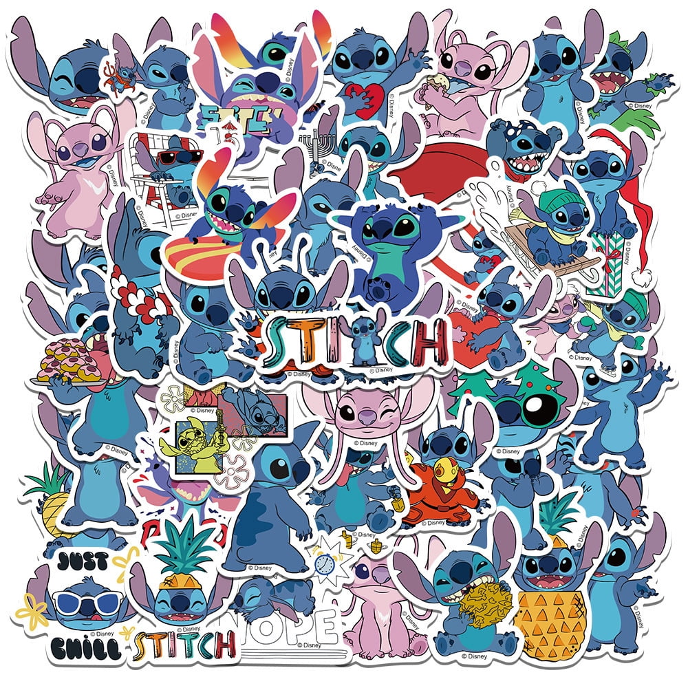 50Pcs Kids Stitch Stickers Pack Cute Cartoon Characters Stickers Movie ...