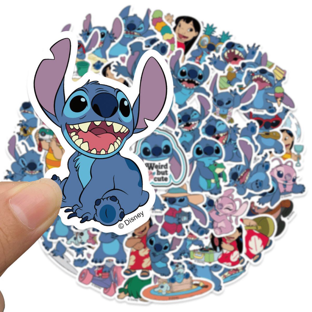 50Pcs Kids Stitch Stickers Pack Cute Cartoon Characters Stickers Movie ...