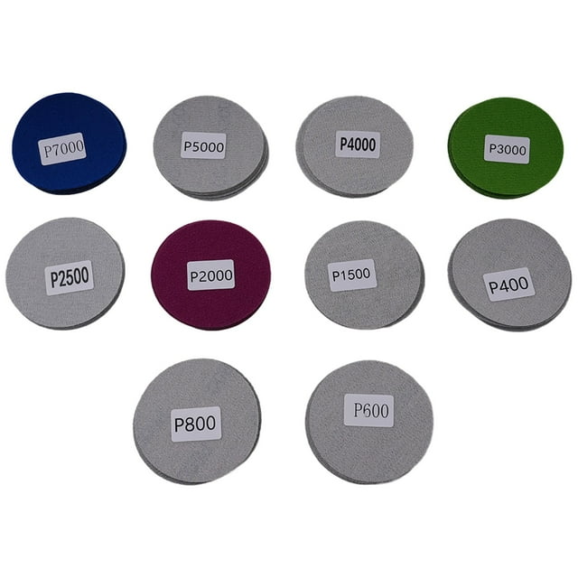 50Pcs Kit 3 Inch Wet Dry Sandpaper Round Sanding Discs Abrasive Pads ...