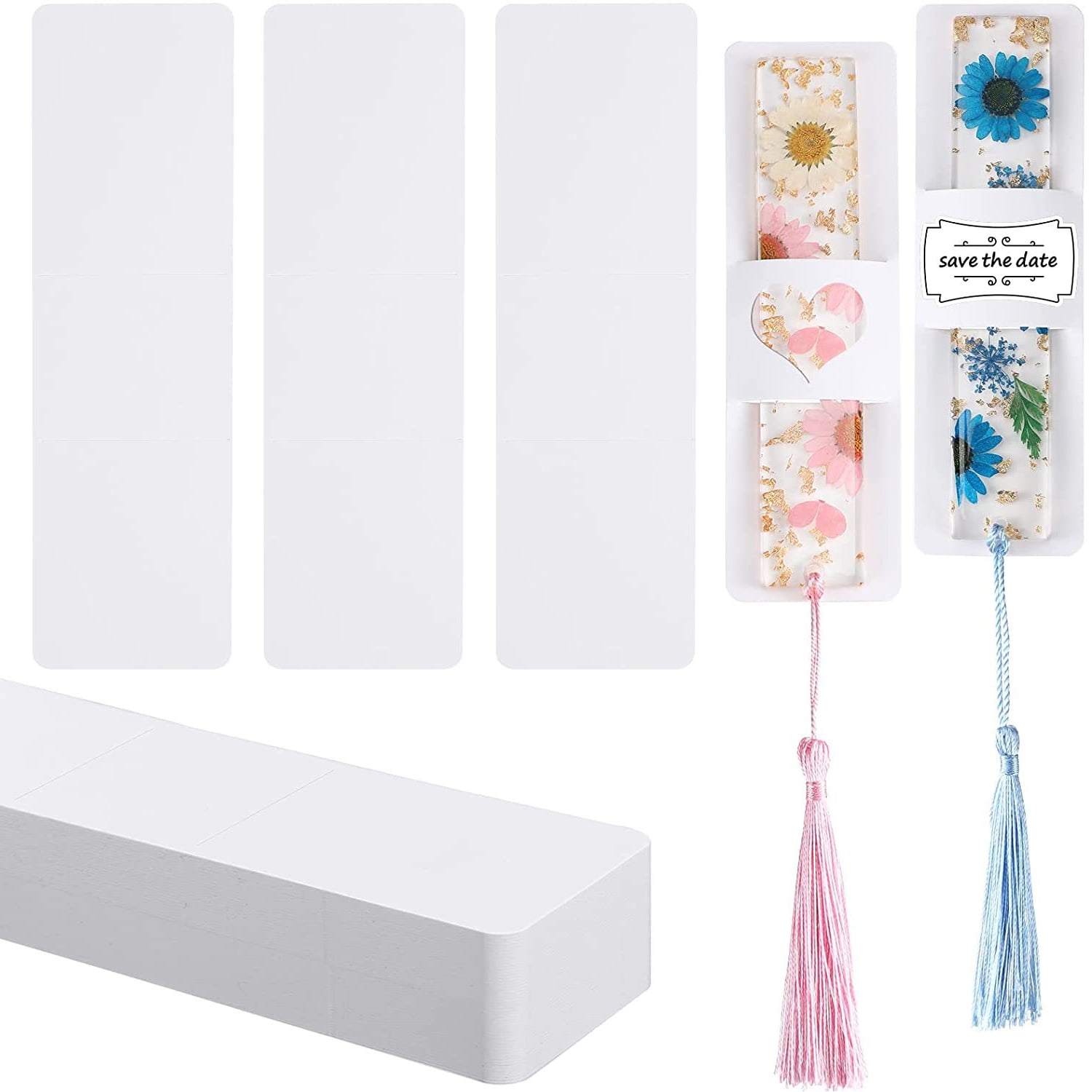 50Pcs Kraft Paper Bookmark Holder Resin Bookmark Holder Bookmark ...