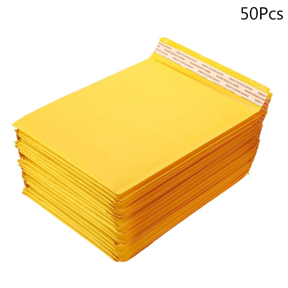 50Pcs Kraft Paper Bubble Shipping Envelope Bags Thick Packaging Mailing ...