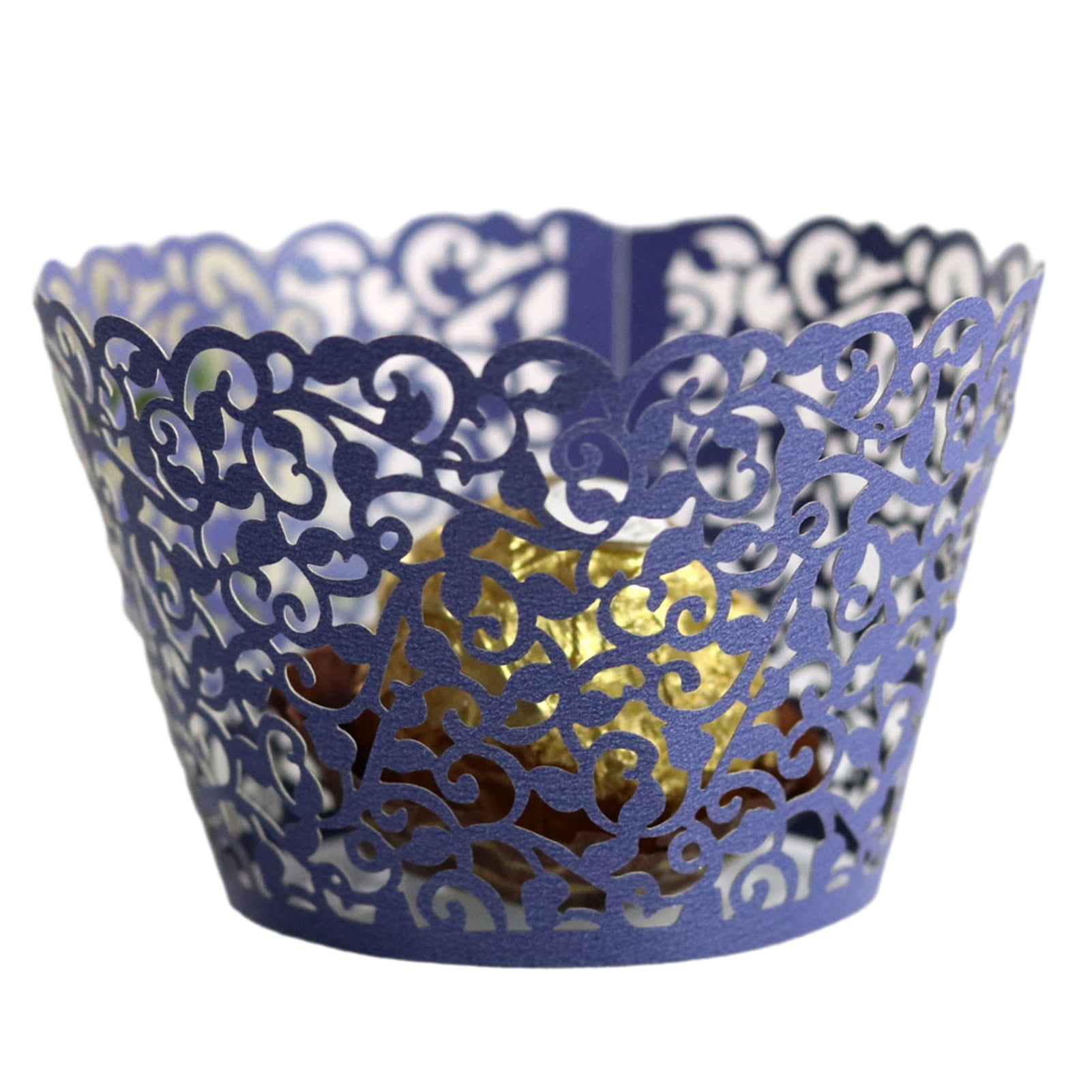 50Pcs Lace Hollow Cut Paper Cupcake Wrappers - Easy Assemble, Non-Stick ...