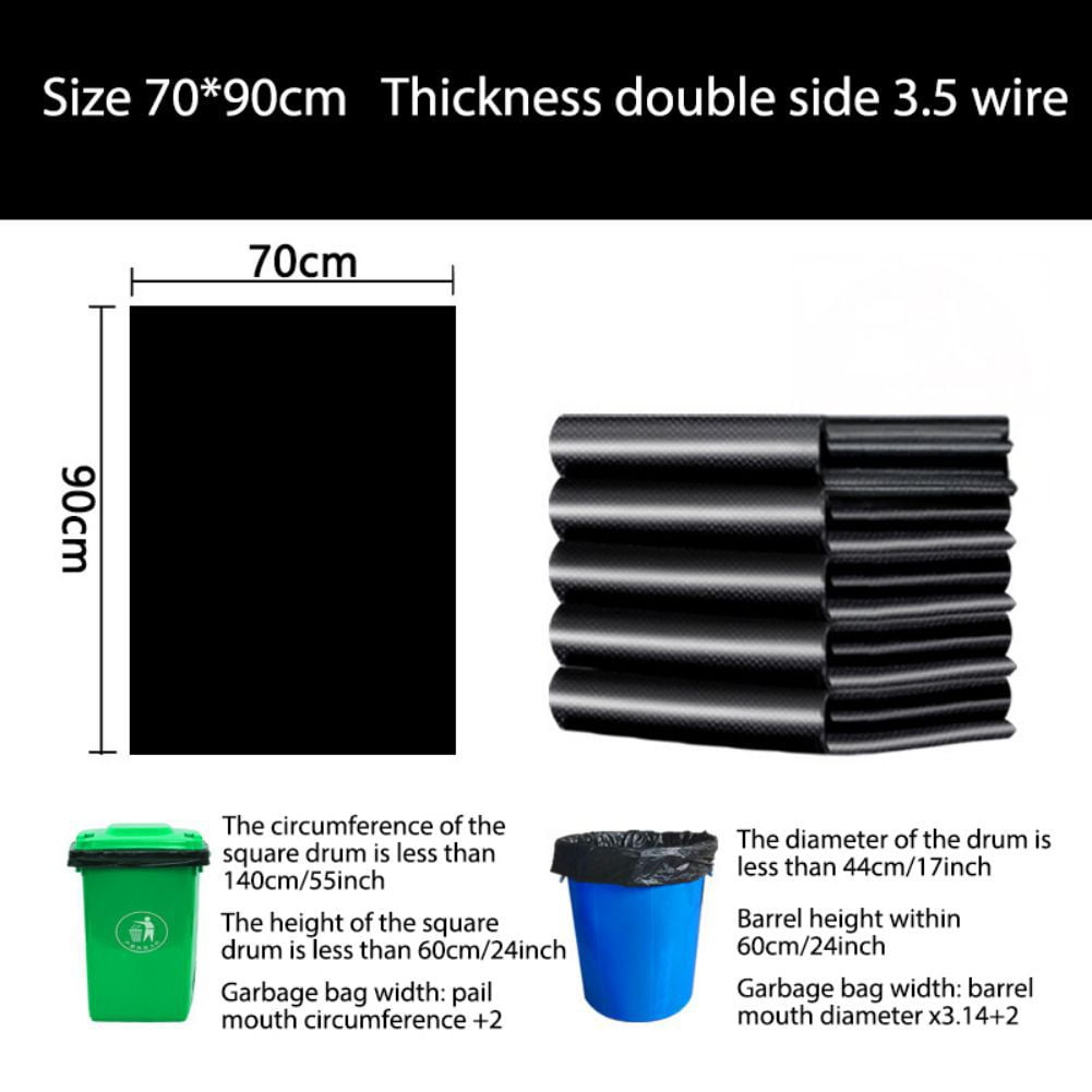 50Pcs Large Plastics Black Duty Garbage Bags - For Outdoor ...