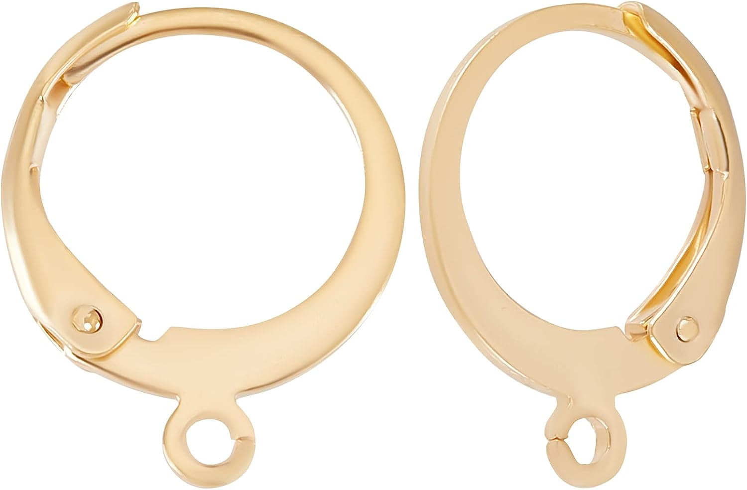 50Pcs Leverback Earring Hooks 24K Gold Plated Round French Earring ...