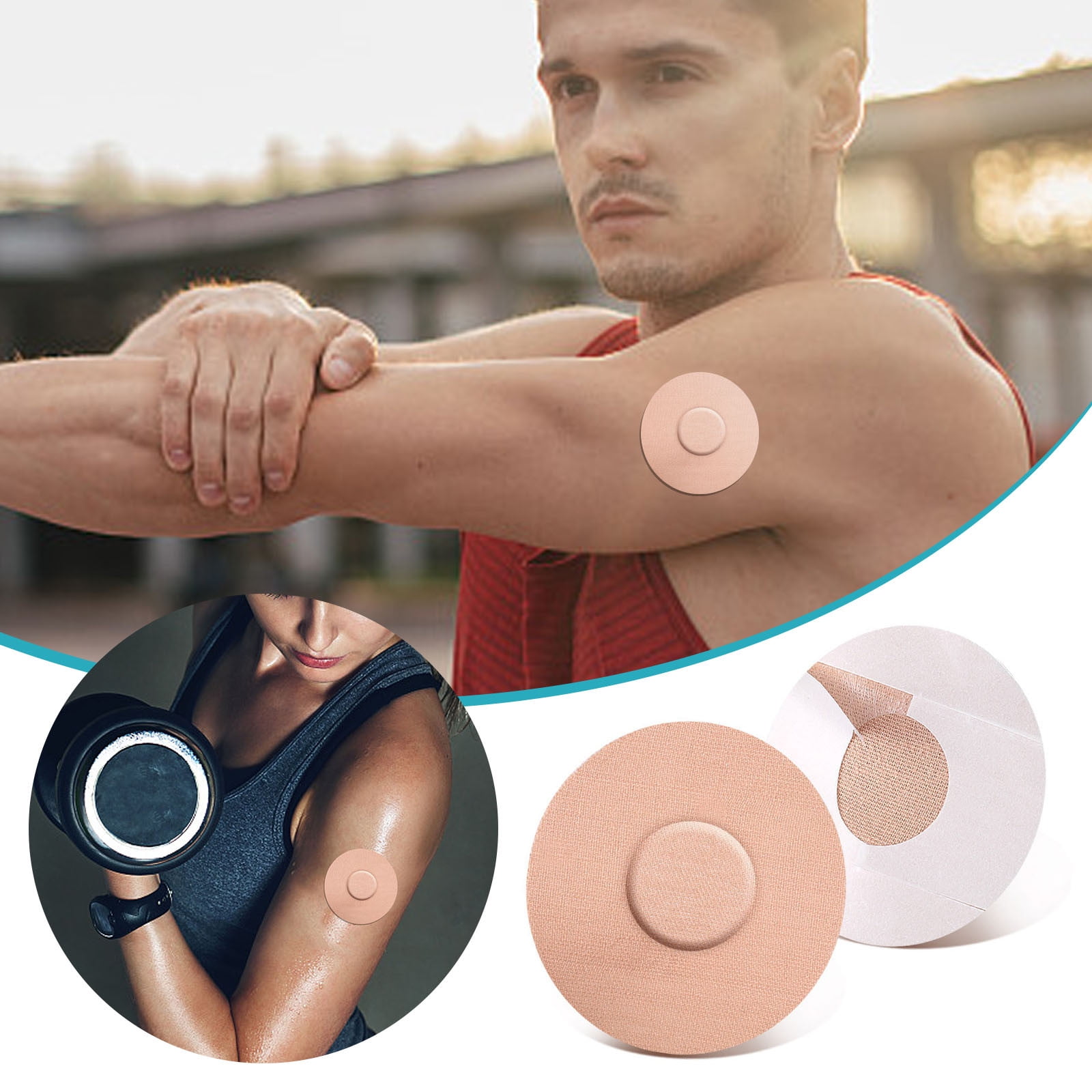 50Pcs Libre Sensor Covers Adhesive Flesh Flexible CGM Without Glue ...