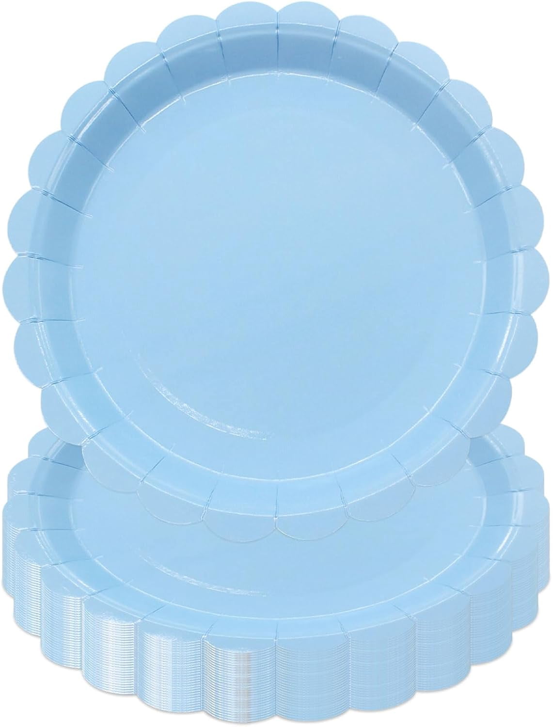 50Pcs Light Blue Paper Plates Blue Party Supplies 9 Inch Disposable ...
