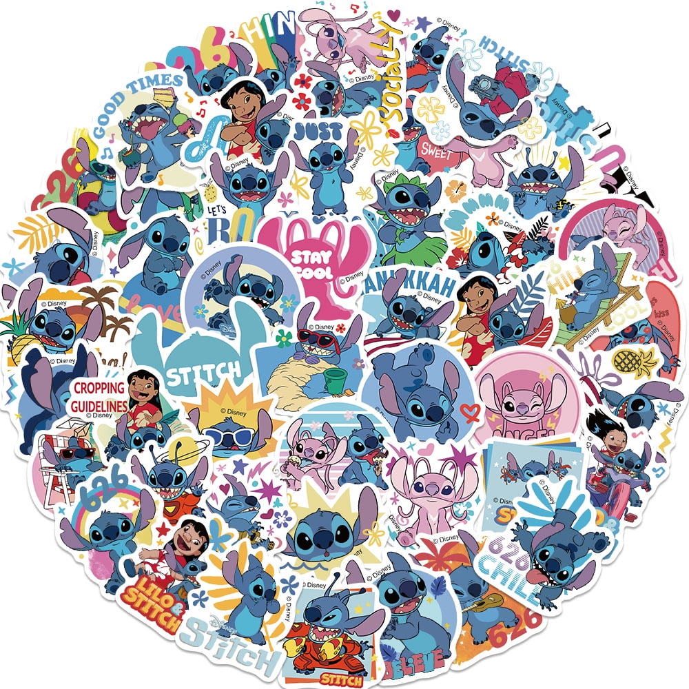 50Pcs Lilo & Stitch Stickers, Waterproof Vinyl Cartoon Decal for Teen ...