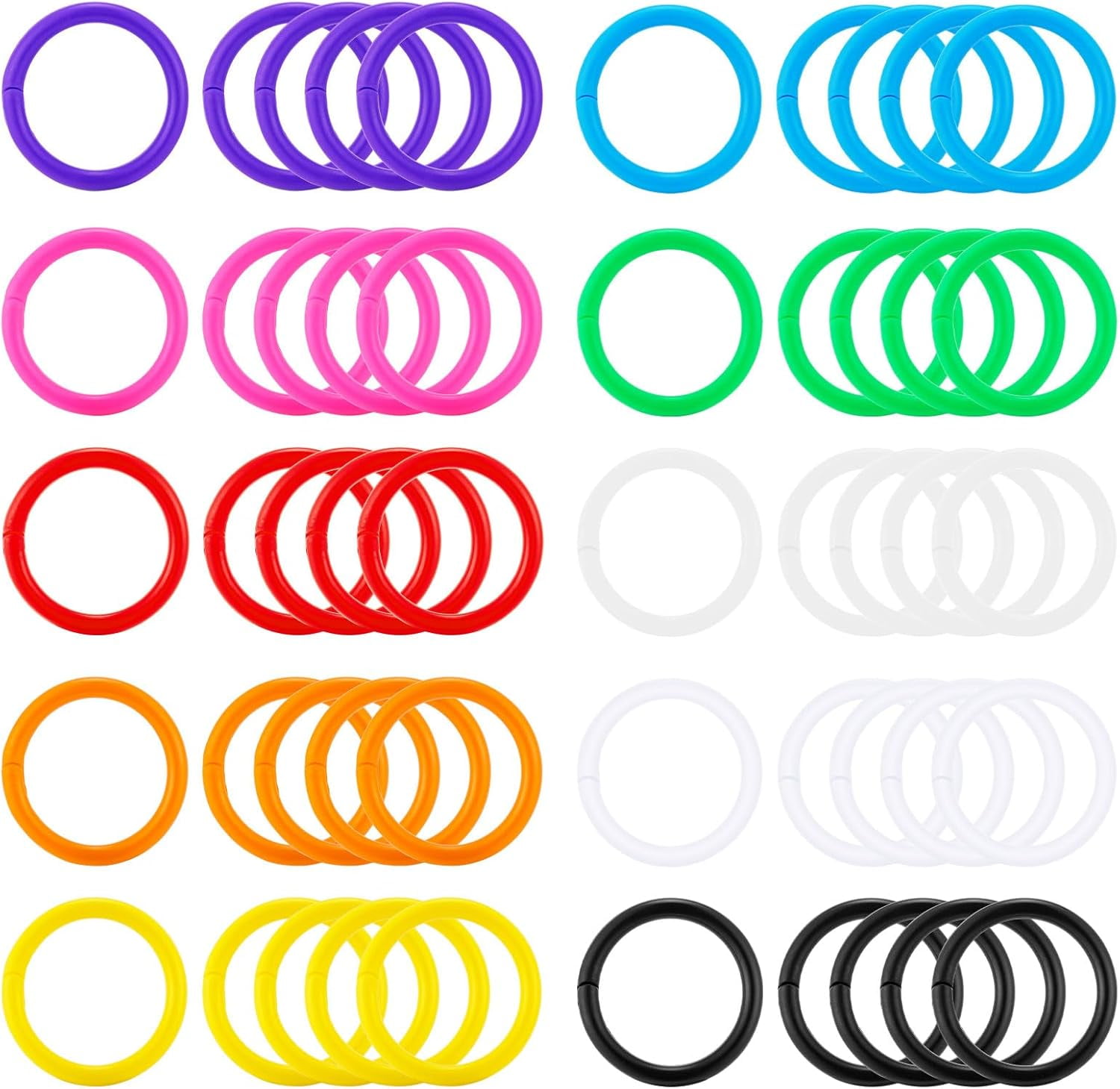 50Pcs Loose Leaf Binder Rings Colorful Book Plastics Notebook Paper ...