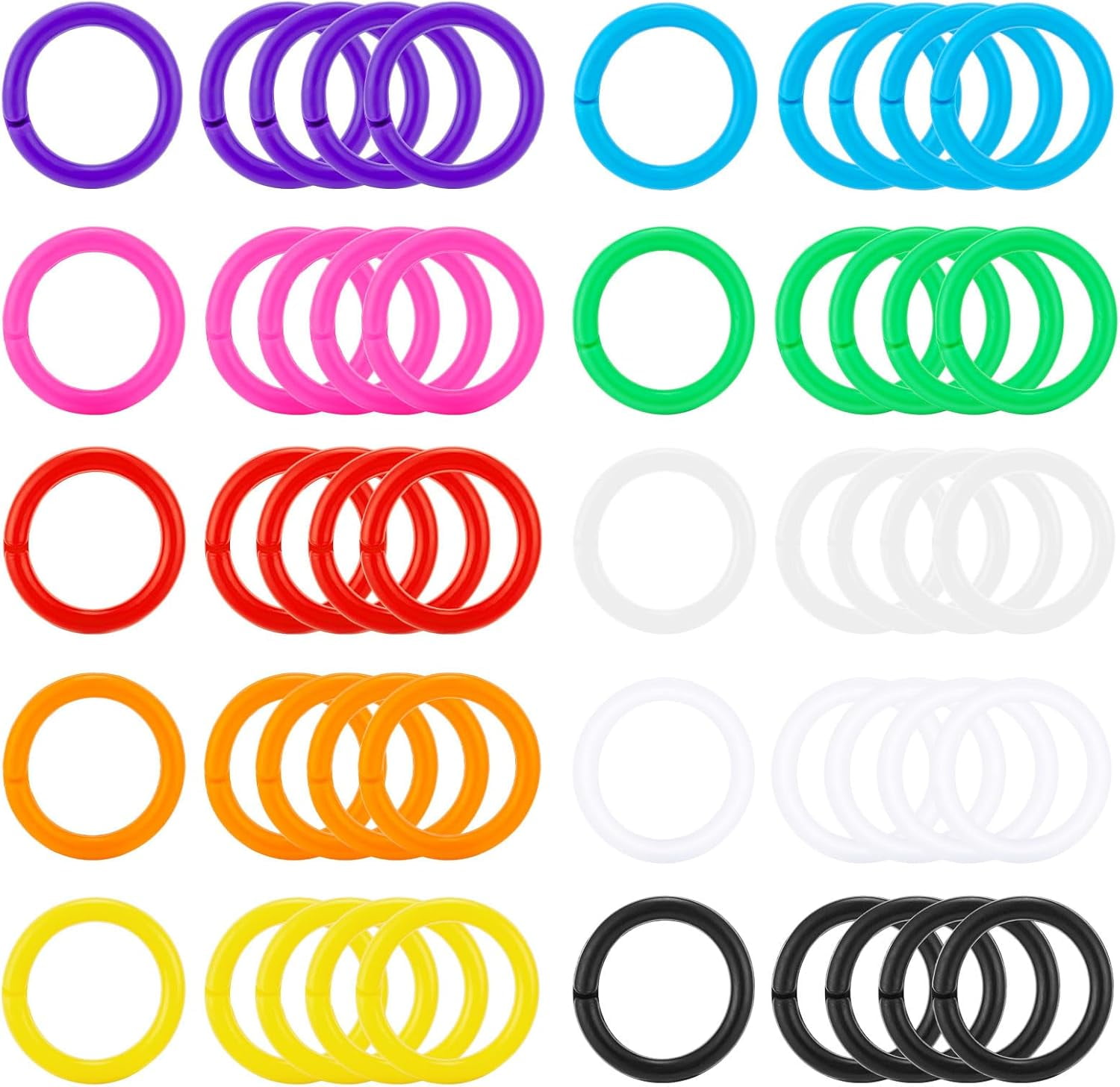 50Pcs Loose Leaf Binder Rings Colorful Book Plastics Notebook Paper ...