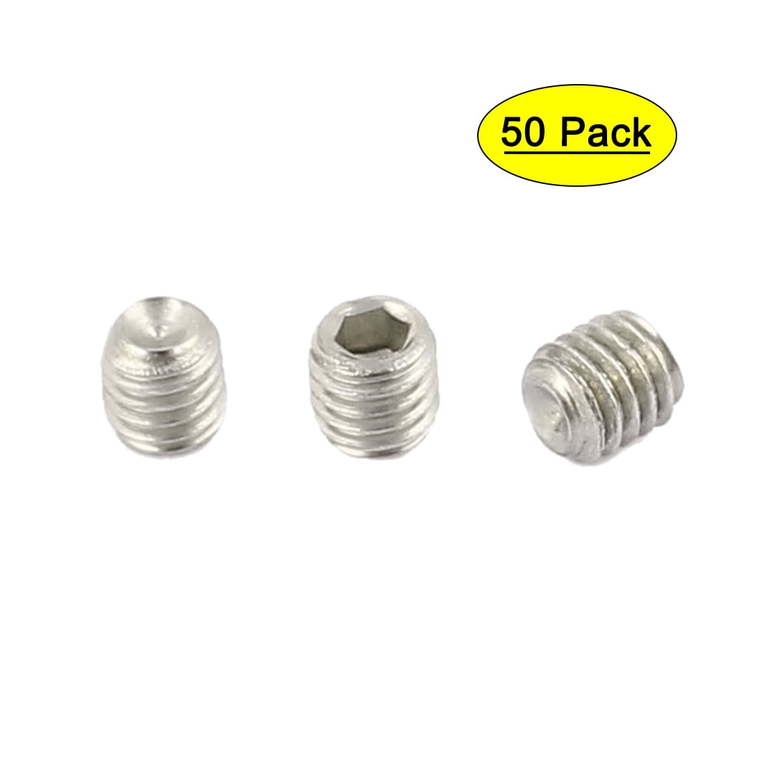 50Pcs M3 x 3mm Stainless Steel Hex Socket Set Grub Screws Headless Cup Point - Walmart.com