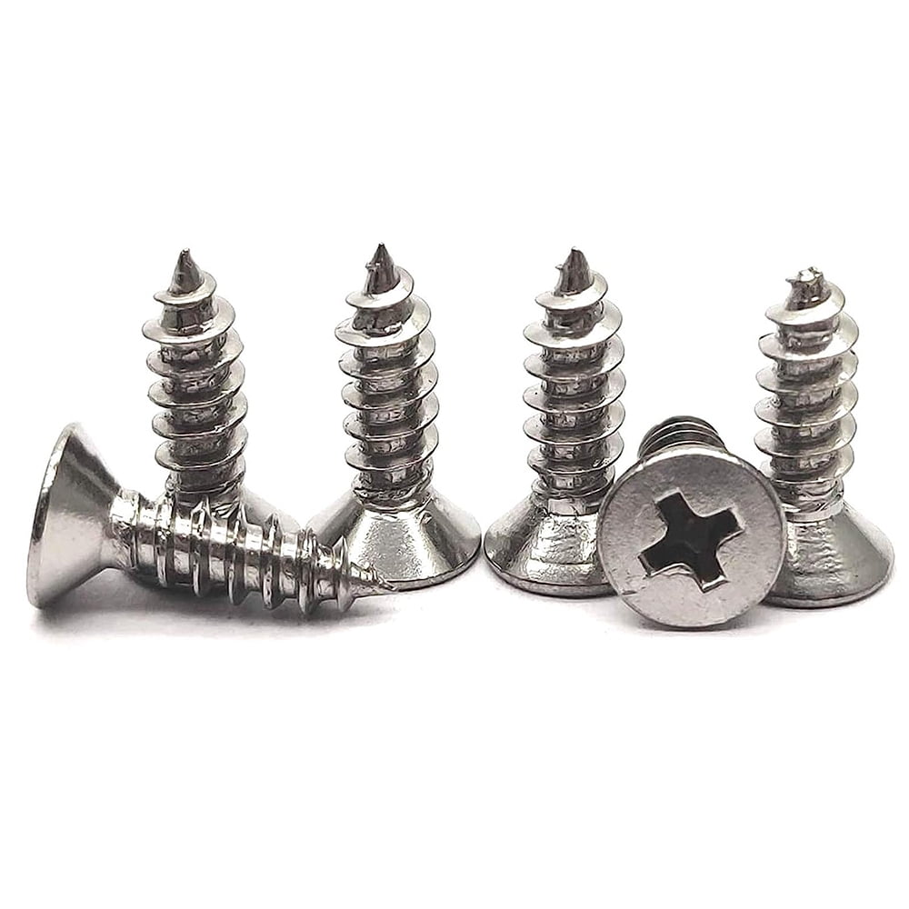 50Pcs M3x14mm Phillips Flat Head Self Tapping Wood Screws,304 Stainless ...