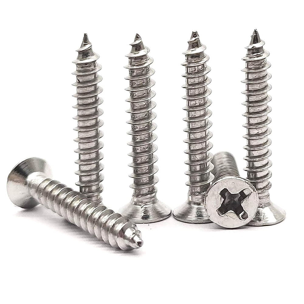 50Pcs M3x25mm Phillips Flat Head Self Tapping Wood Screws,304 Stainless ...