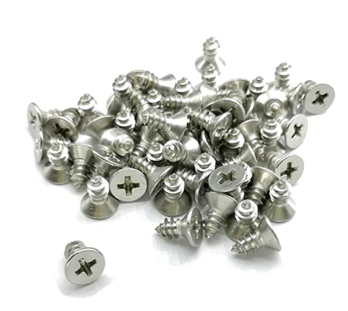 50Pcs M3x8mm Phillips Flat Head Self Tapping Wood Screws,304 Stainless ...