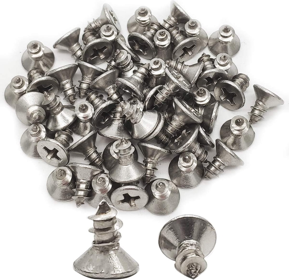 50Pcs M4x8mm Phillips Flat Head Self Tapping Wood Screws,304 Stainless ...