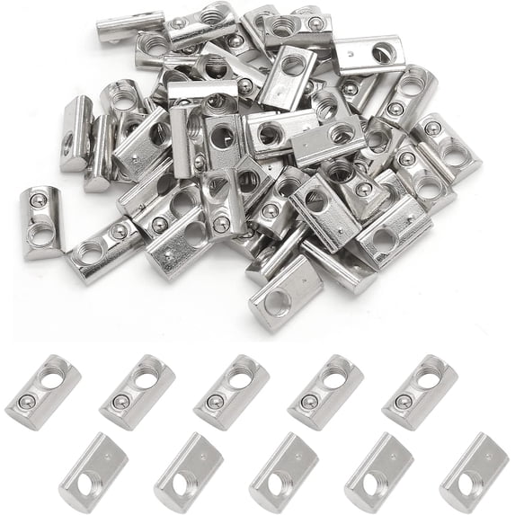 50Pcs M5 Spring T Nut 2020 Aluminum Extrusion T Nuts, Roll-in T Spring ...
