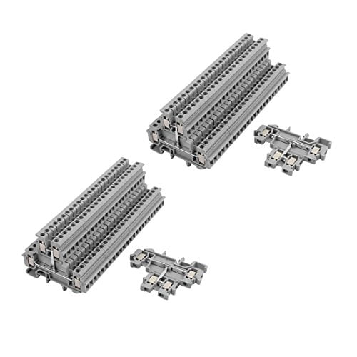 50Pcs MBKKB2.5 DIN Rail Mount Double-level Terminal Block 500V 32A Gray ...