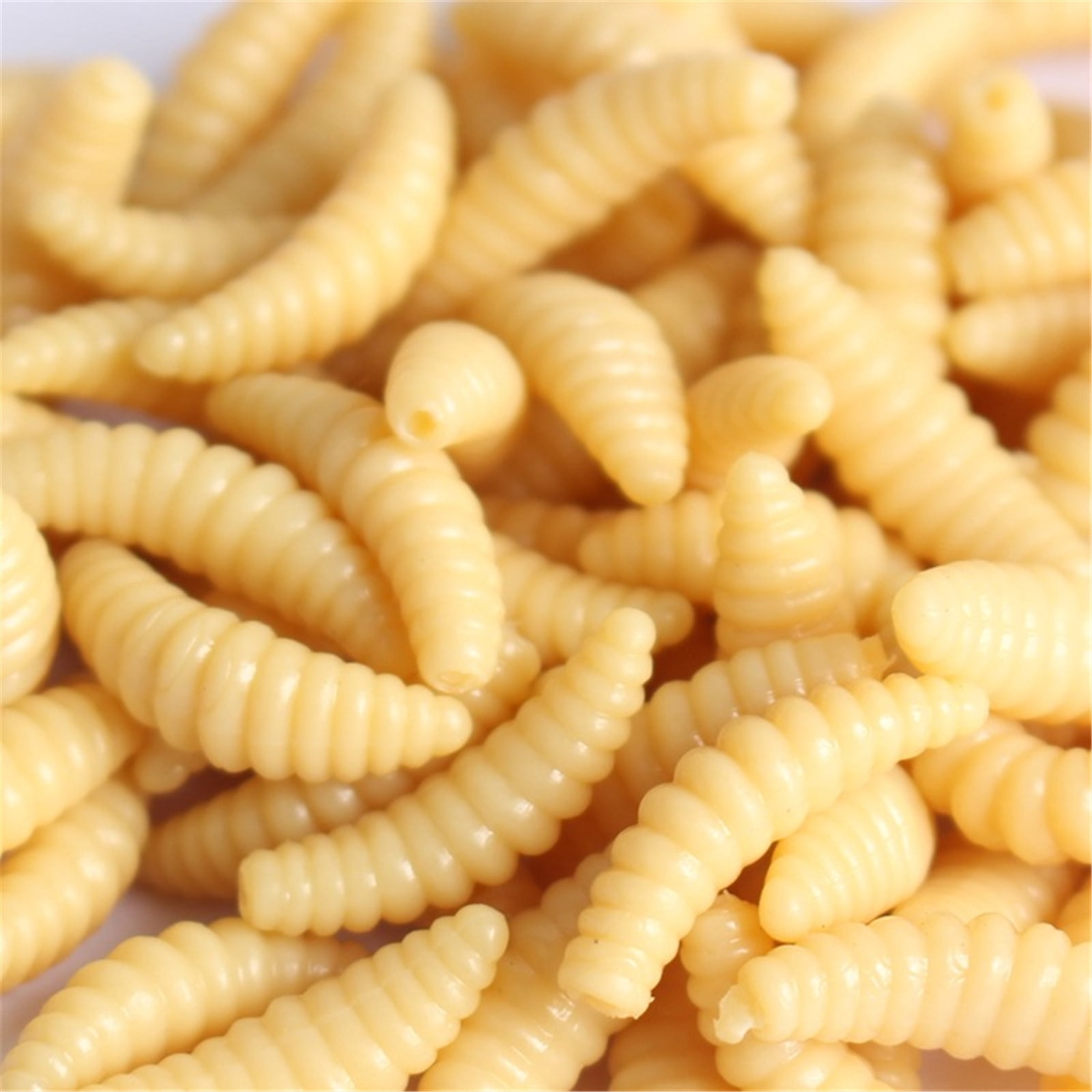 50Pcs Maggots Soft Lures Baits Silicone Artificial Baits Soft Maggots ...