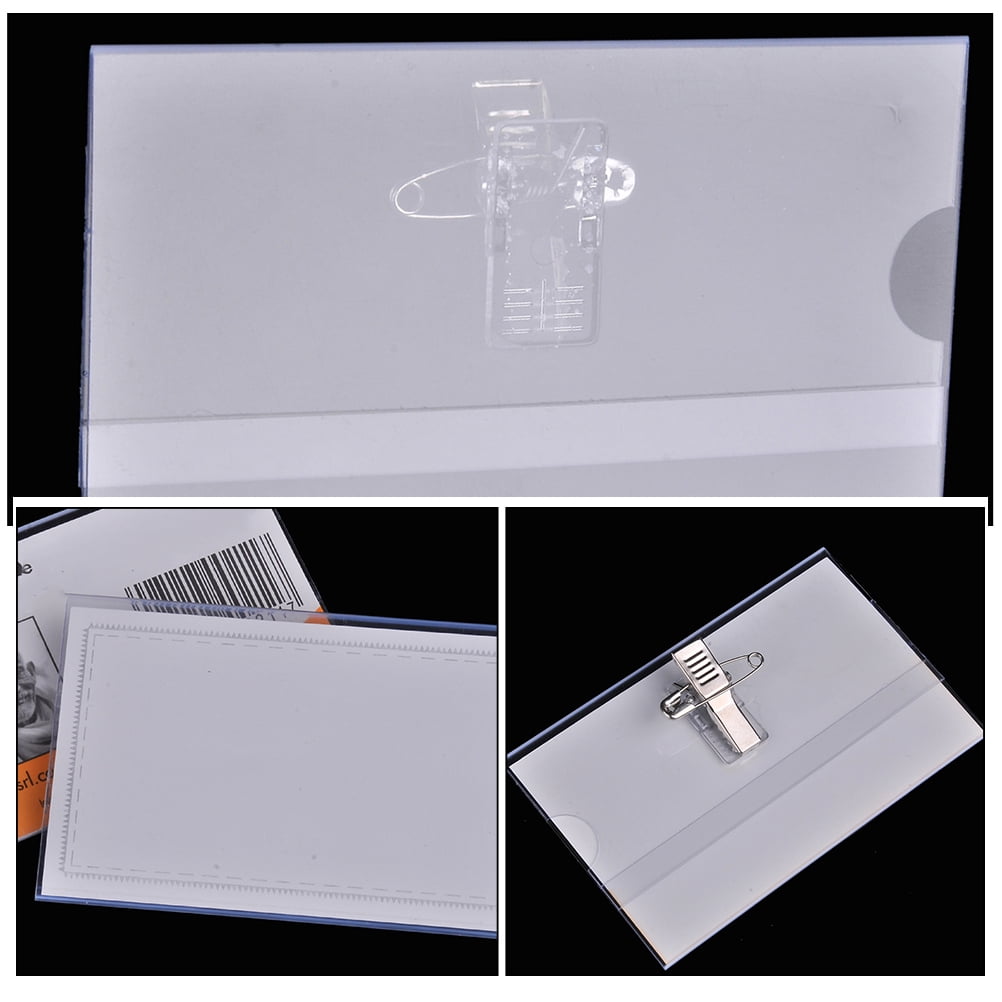 50Pcs Metal Badge Clip Holders ID Badge Holder Clips Reusable Badge ...