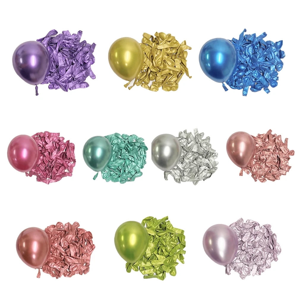 50Pcs Metal Balloons 5 inch Rose Gold Metalli Silver Chrome Gold Latex ...