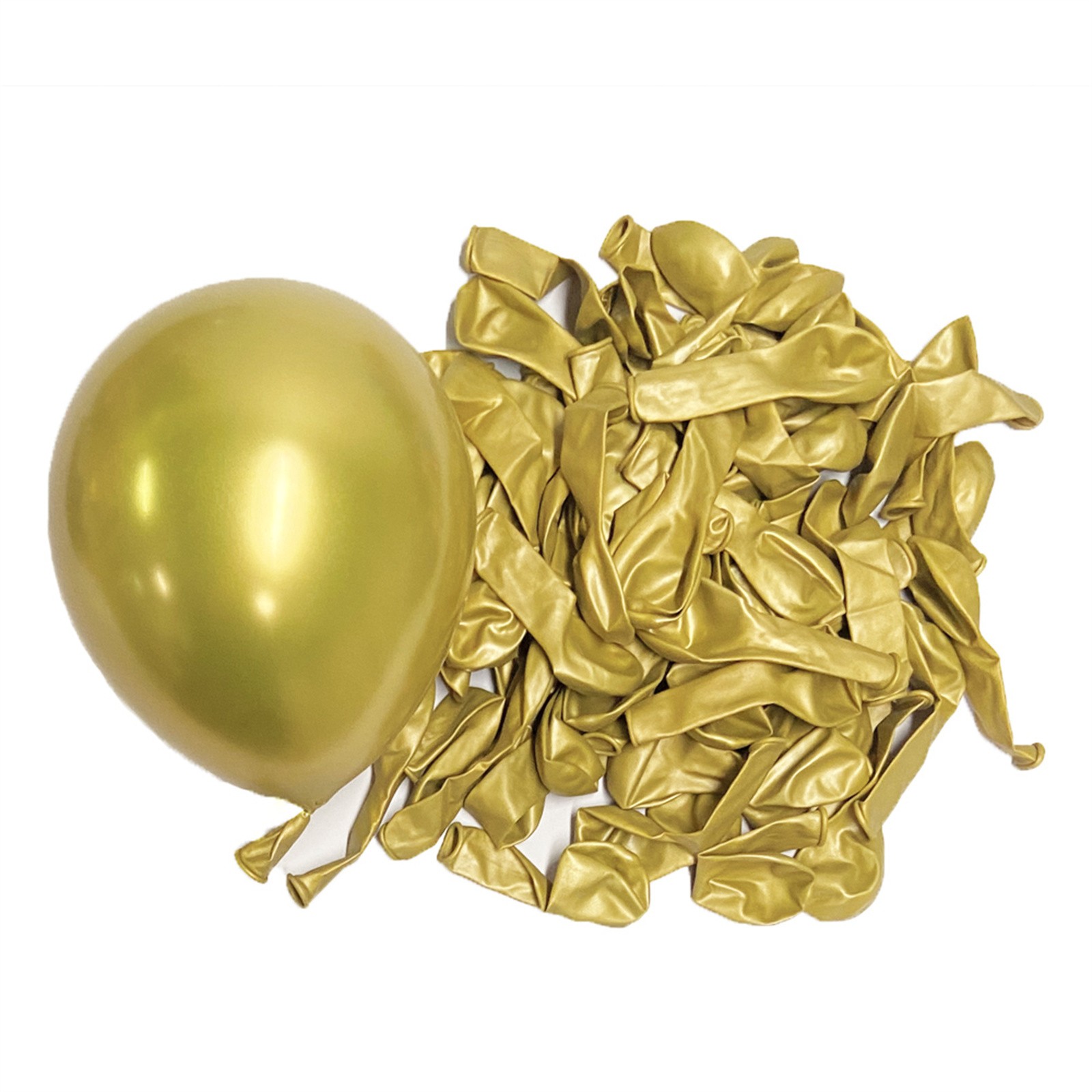 50Pcs Metal Balloons Rose Gold Metalli Chrome Gold Latex Balloons ...