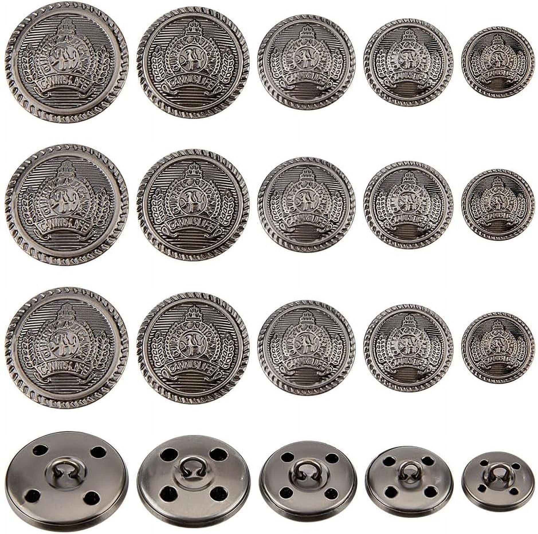 50Pcs Metal Blazer Buttons Vintage Shank Buttons Half Round Shaped 4 ...