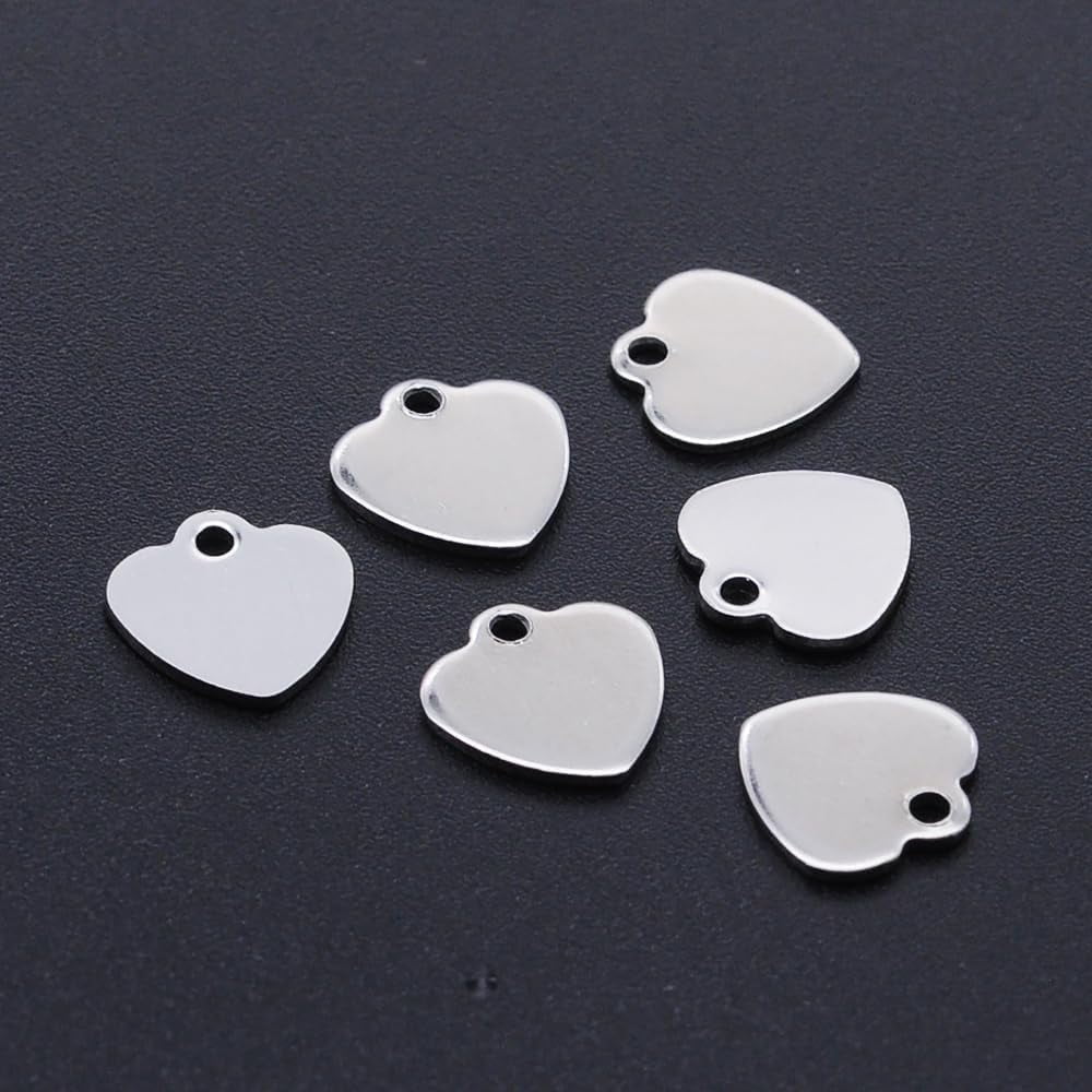 50Pcs Metal Charms Pendant 201 Stainless Steel Charms Blank Stamping ...