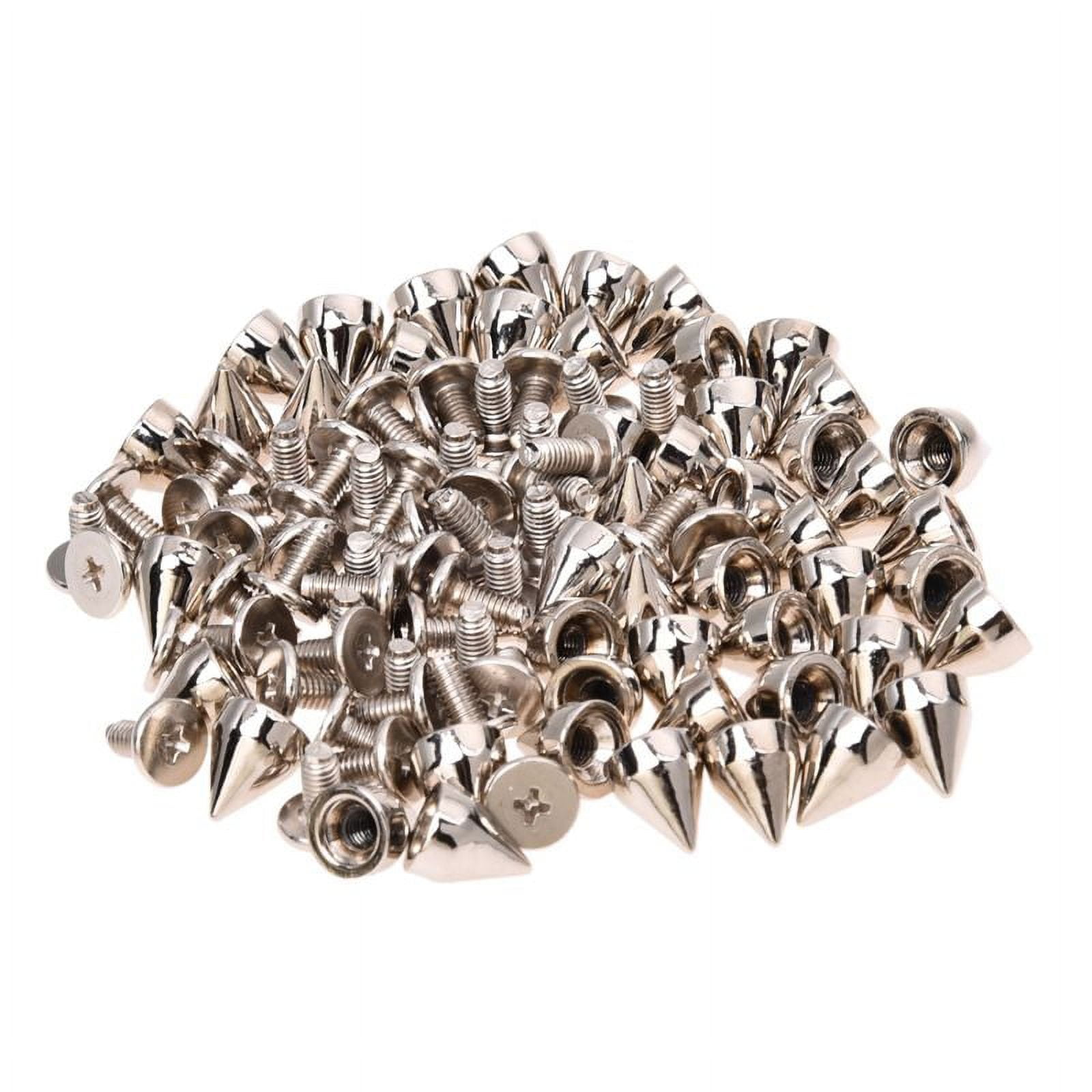 50Pcs Metal Cone Screwback Spikes Stud Leather Cloth Craft DIY Goth ...