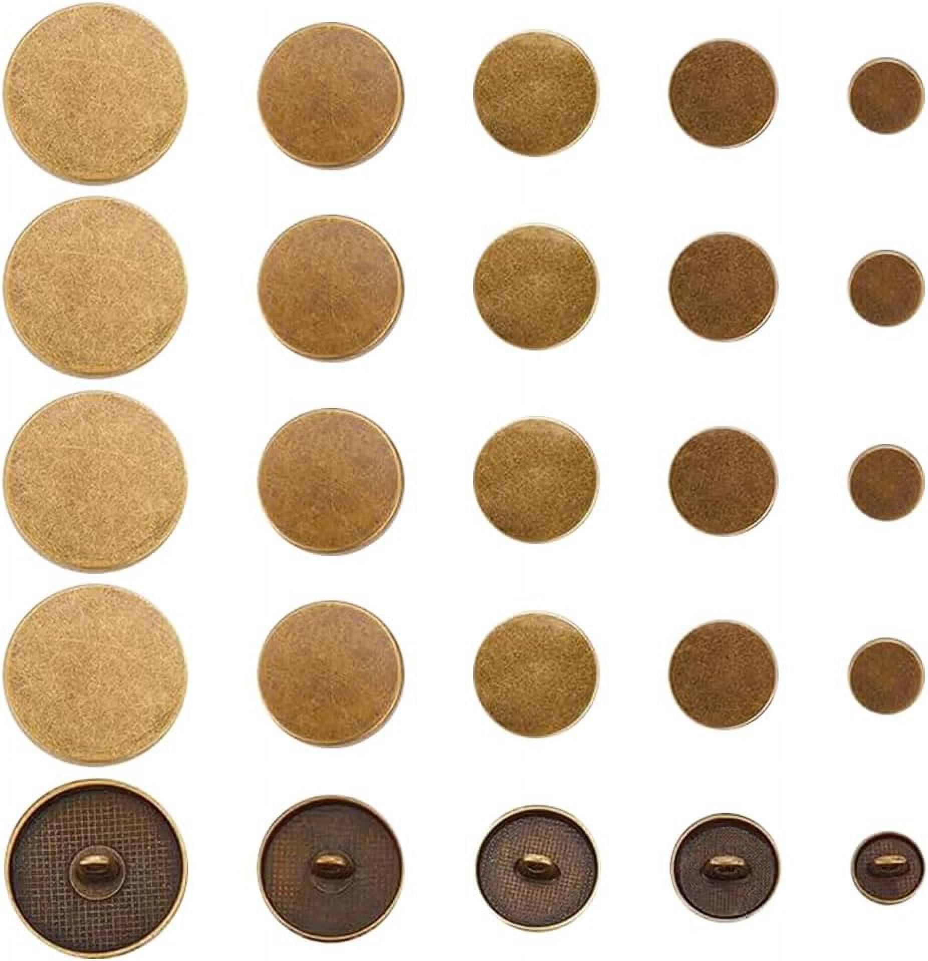 50Pcs Metal Flat Button Alloy Round Shank Buttons for Blazer 10mm 15mm ...