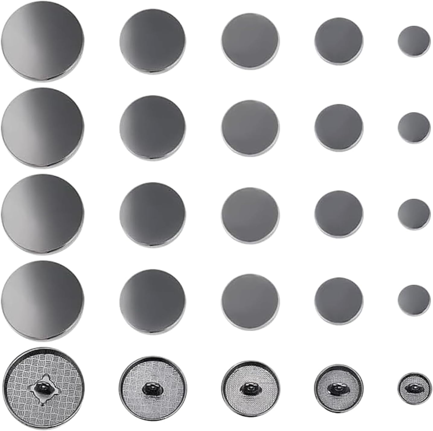 50Pcs Metal Flat Button Alloy Round Shank Buttons for Blazer 10mm 15mm ...