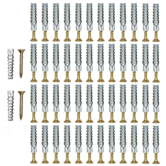 50Pcs Expansion Tube Tapping Screws For Secure Wall Mounting Home ...
