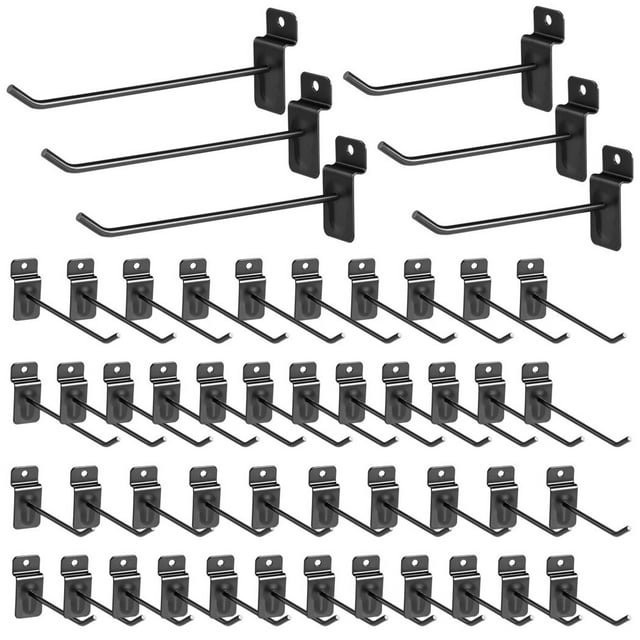 50Pcs Heavy Duty Metal Slatwall Hooks, Tool-free Hangers for Slotwall ...