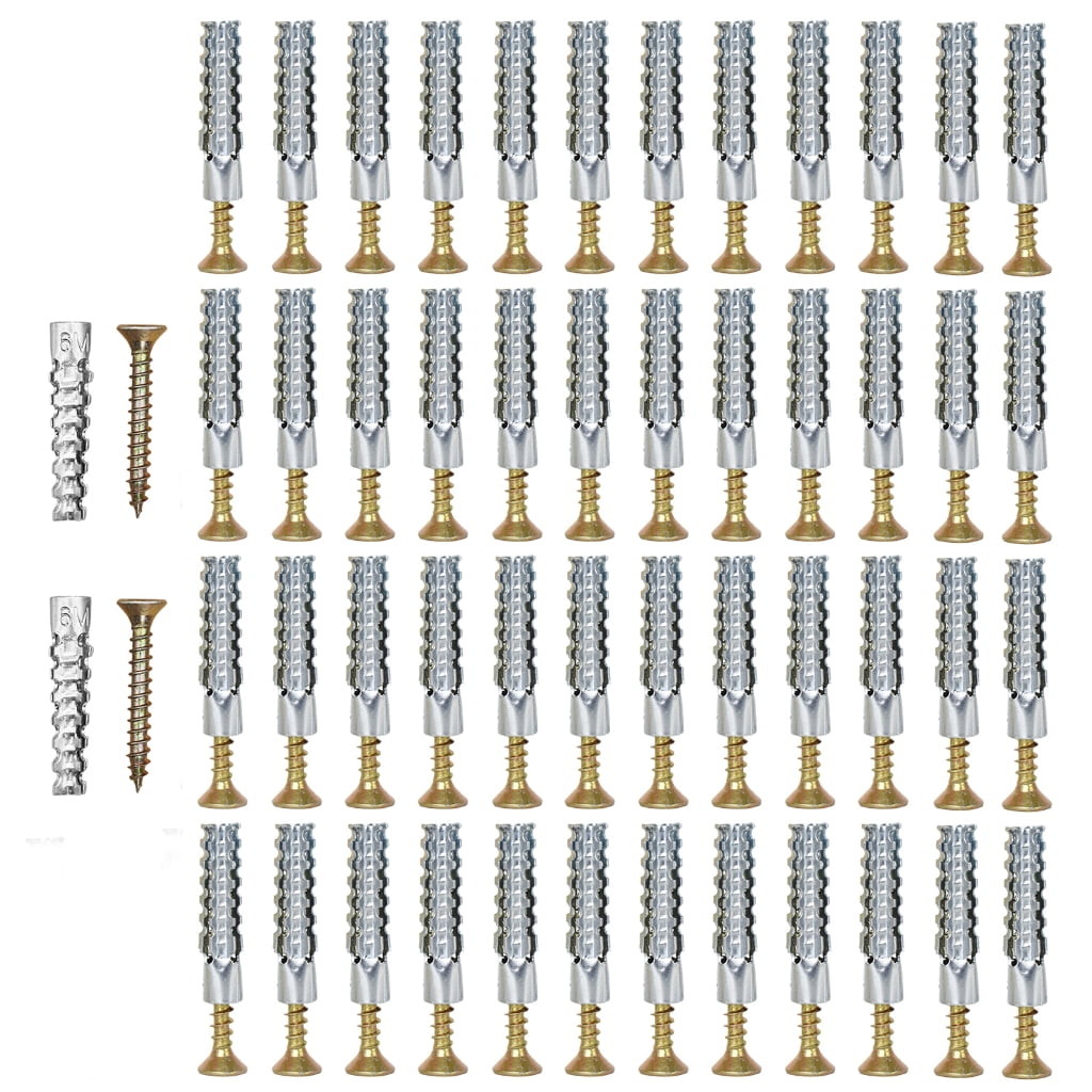 50Pcs Metal Wall Anchors Serrated Expansion Tube Auto Tapping Screws ...