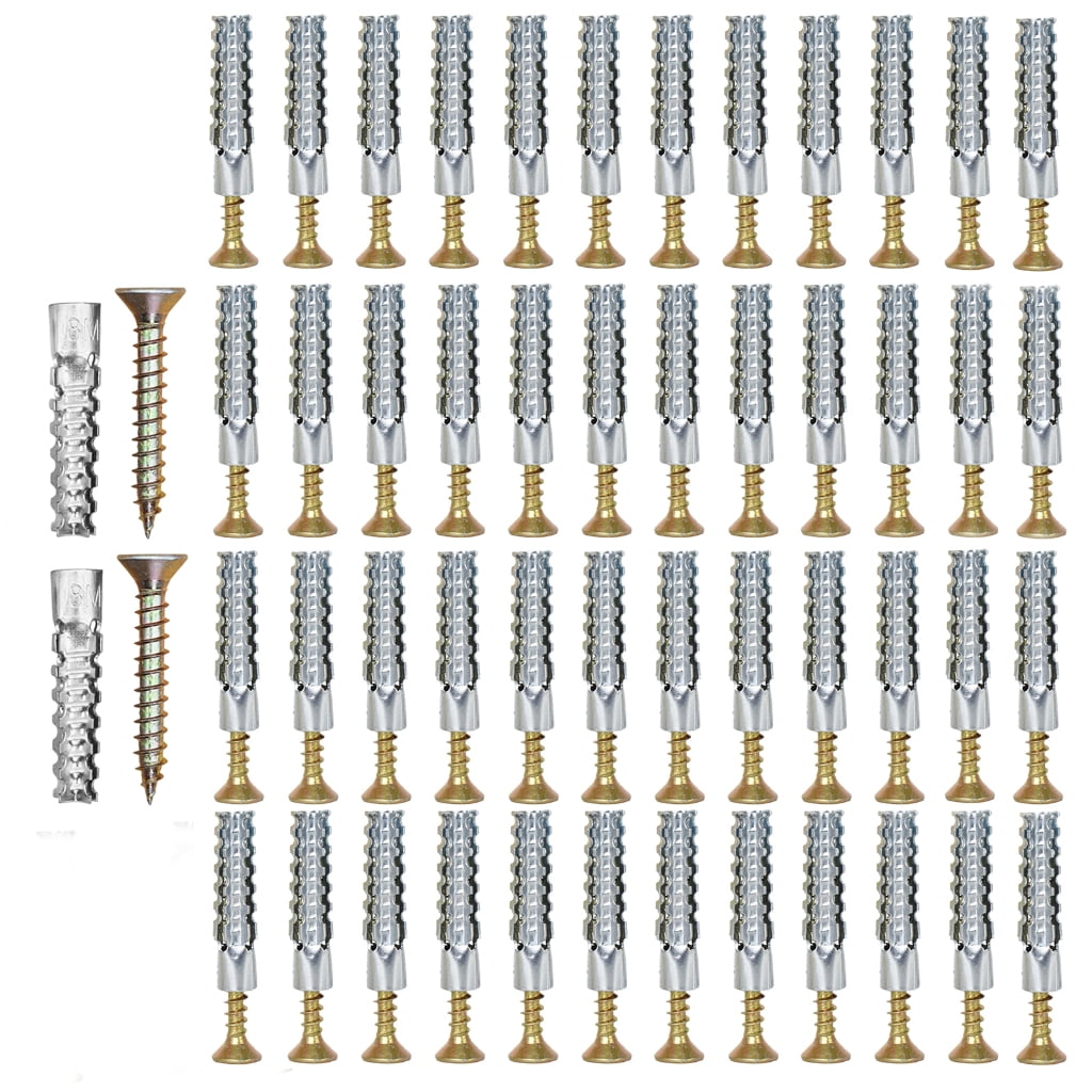 50Pcs Metal Wall Anchors Serrated Expansion Tube Auto Tapping Screws ...
