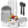 50Pcs Mini Aluminum Foil Baking Cups with Lids, 5oz Disposable Cake ...