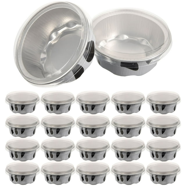 50Pcs Mini Cake Pans with Lids Aluminum Ramekin Aluminum Baking Cups ...