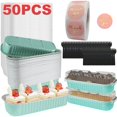 50Pcs Mini Cake Pans with Lids and Spoons 6.8oz Rectangle Aluminum Foil ...