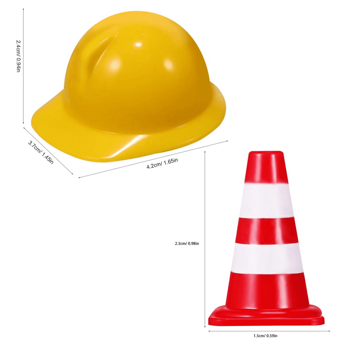 50Pcs Mini Traffic Cones with 50Pcs Mini Hard Hat, Mini Traffic Road ...