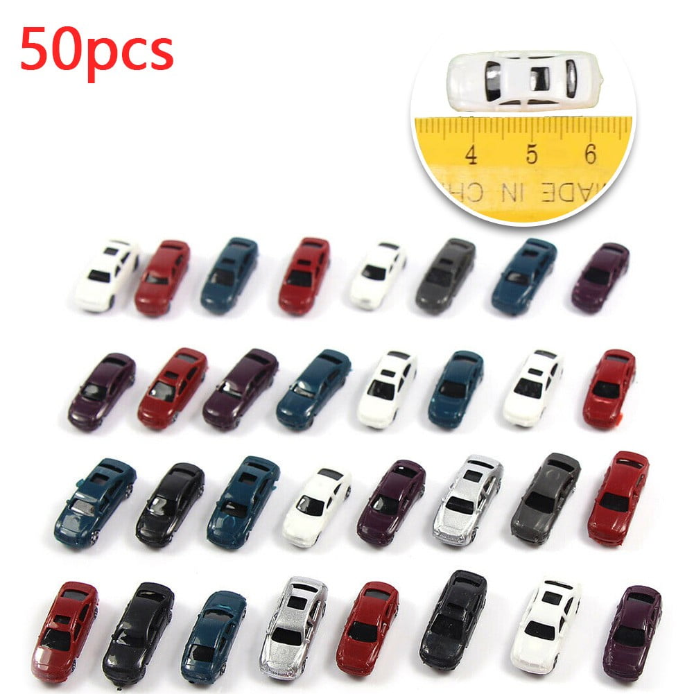 50Pcs Model Train Scenery Car 1: 220 Lighted Cars With Head Lights And ...