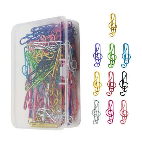 50Pcs Music Note Paper Clip Colorful Paper Clips 40mm Small Metal ...