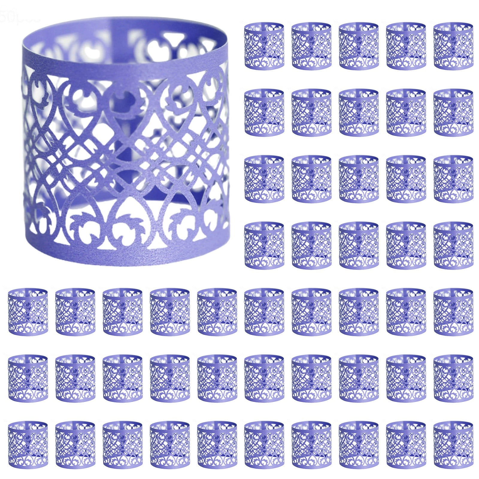 50Pcs Napkin Rings, Paper Napkin Rings, Cut Hollow-Out Napkin Rings ...